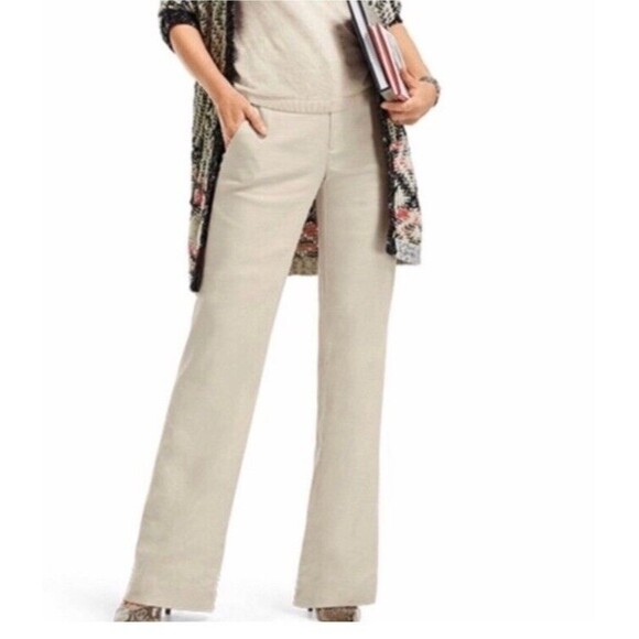 CAbi | Pants & Jumpsuits | Cabi Pants Womens Cream Everly Linen Blend ...